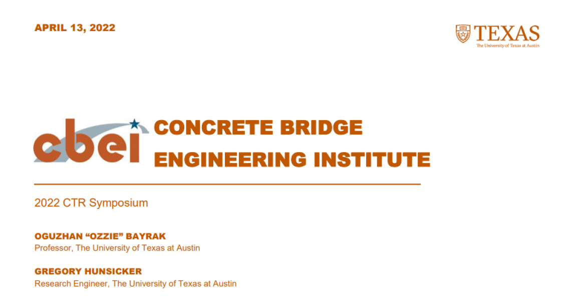 CBEI Presents at 2022 CTR Symposium | CBEI - Concrete Bridge ...